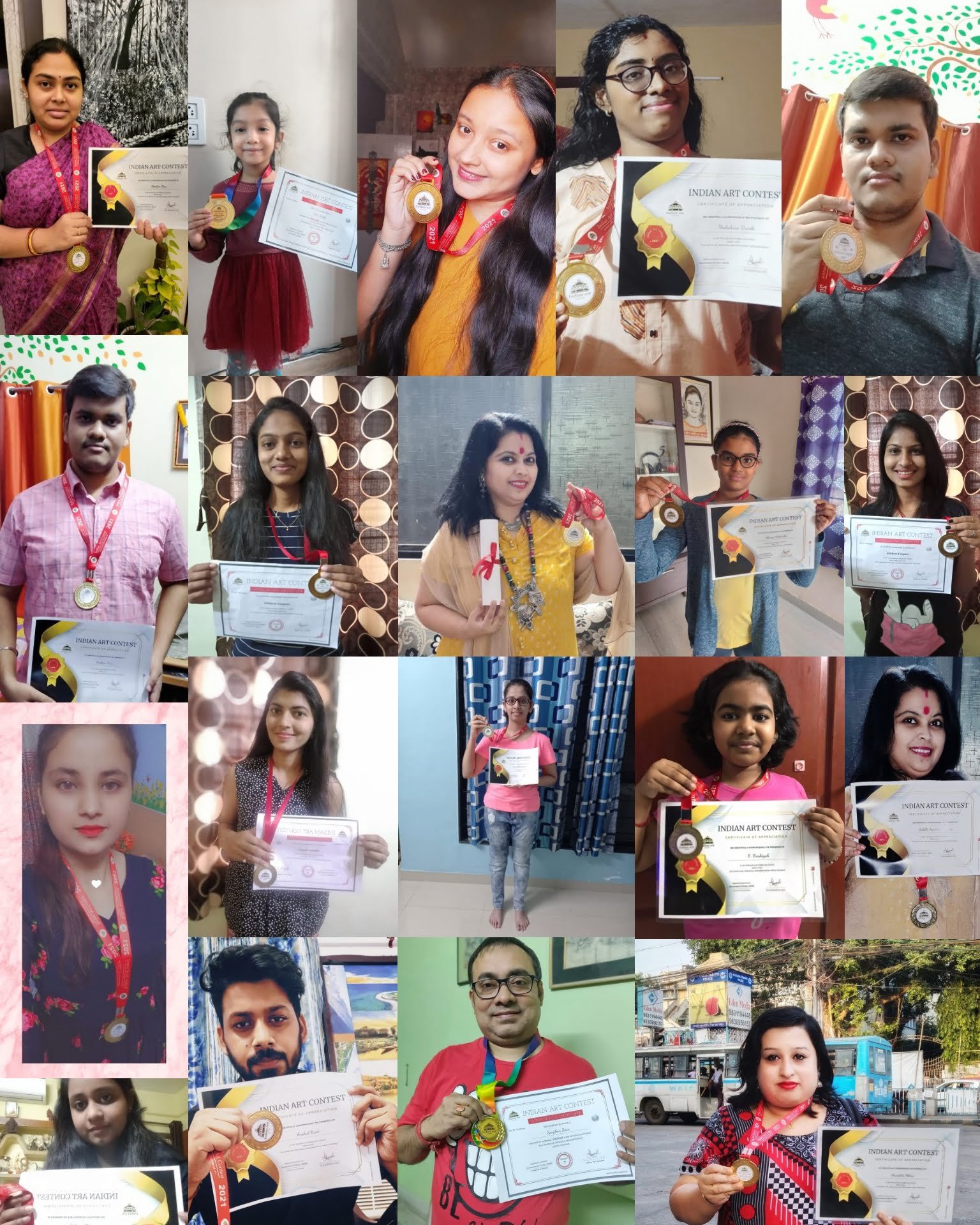 Medal and Certificate – Indian Art Contest